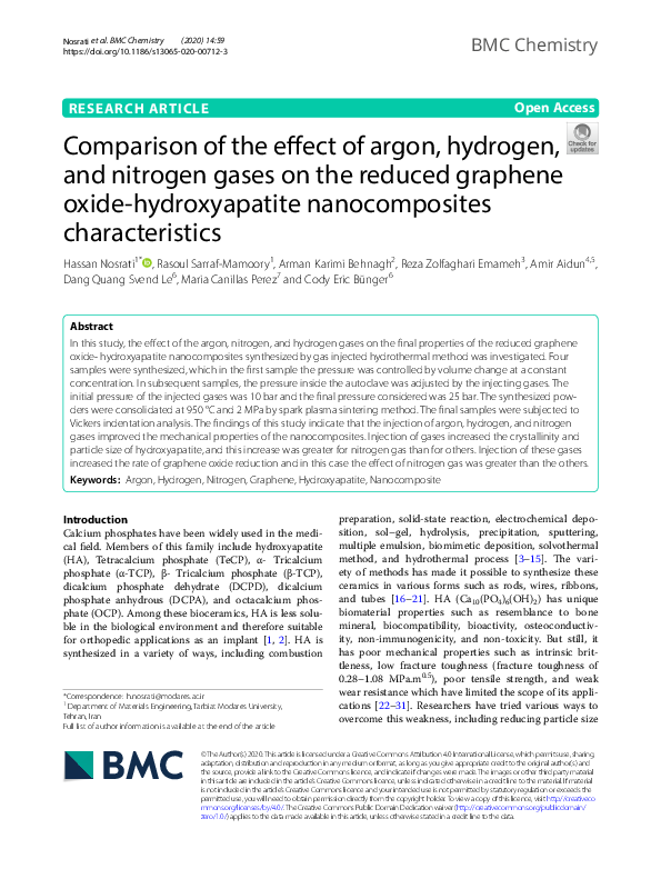 (PDF) Comparison of the effect of argon, hydrogen, and nitrogen gases ...