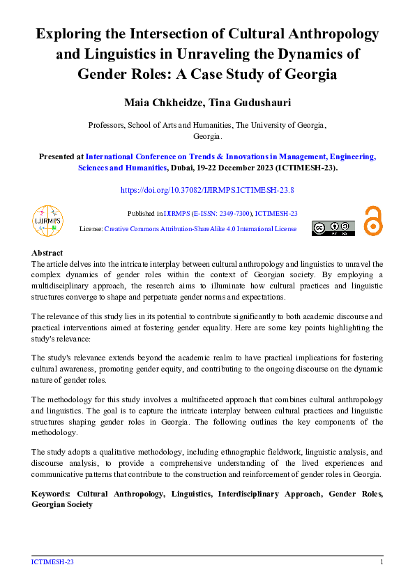 (PDF) Exploring the Intersection of Cultural Anthropology and ...