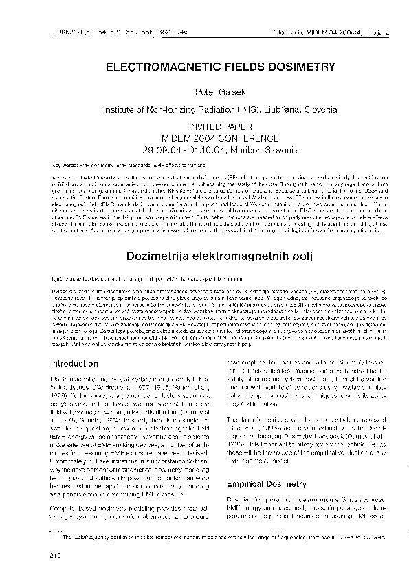 (PDF) Electromagnetic Fields Dosimetry