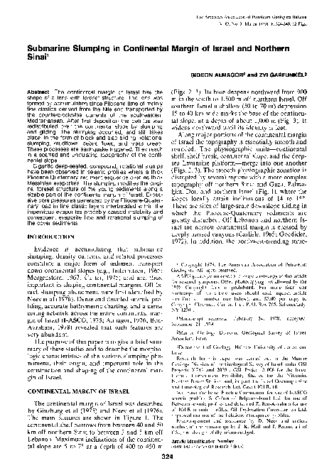 (PDF) Submarine Slumping in Continental Margin of Israel and Northern Sinai