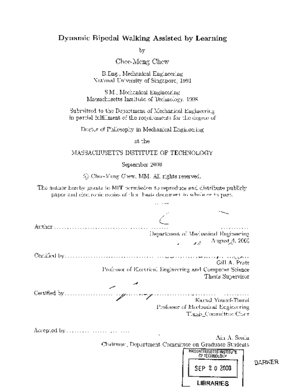 (PDF) Dynamic bipedal walking assisted by learning | Gill Pratt - Academia.edu