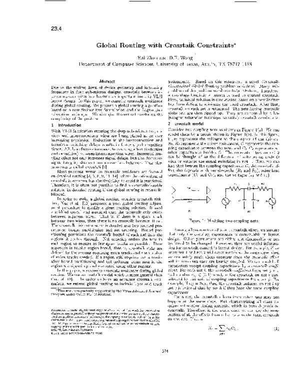(PDF) Global routing with crosstalk constraints