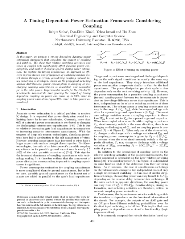 (PDF) A Timing-Dependent Power Estimation Framework Considering Coupling | Hai Zhou - Academia.edu