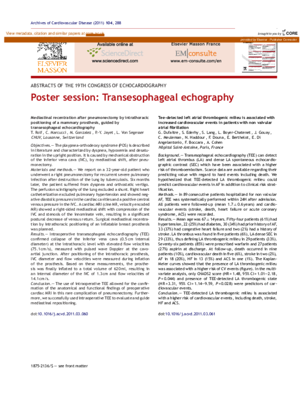 (PDF) Mediastinal recentration after pneumonectomy by intrathoracic ...