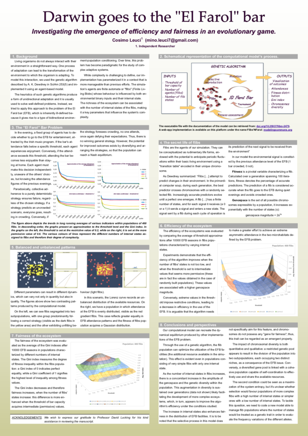 (PDF) Darwin goes to the “El Farol” bar: investigating the emergence of efficiency and fairness ...