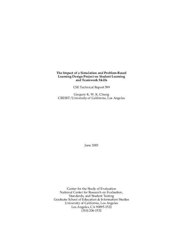 (PDF) The Impact of a Simulation and Problem-Based Learning Design ...