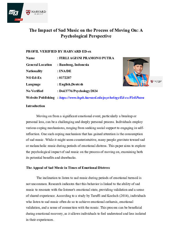 (PDF) The Impact of Sad Music on the Process of Moving On: A ...