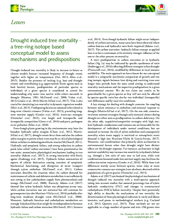(PDF) Drought induced tree mortality – a tree‐ring isotope based ...