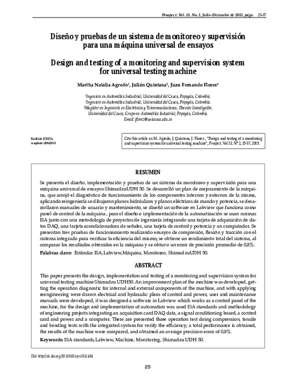 (PDF) Diseño y pruebas de un sistema de monitoreo y supervisión para ...