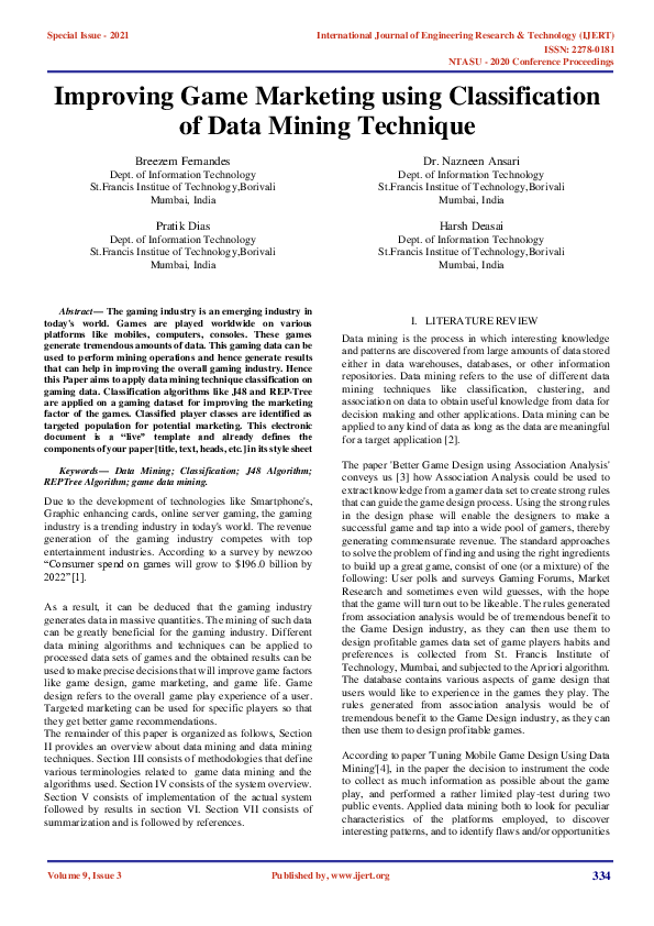 Pdf Improving Game Marketing Using Classification Of Data Mining 9956