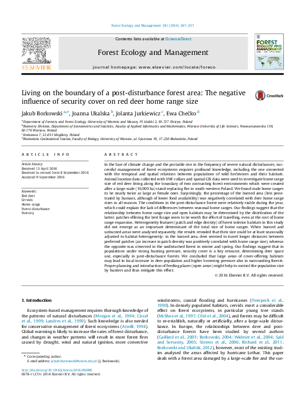 (PDF) Living on the boundary of a post-disturbance forest area: The ...