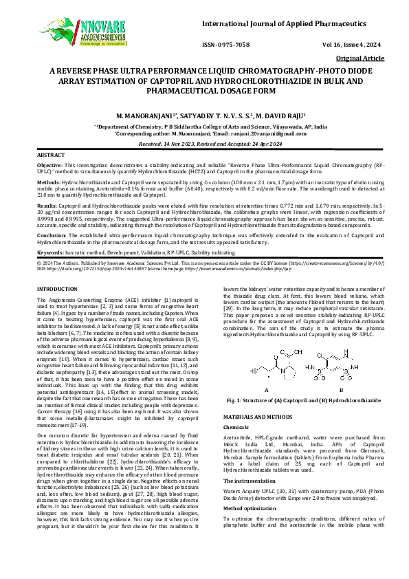 (PDF) A REVERSE PHASE ULTRA PERFORMANCE LIQUID CHROMATOGRAPHY-PHOTO DIODE ARRAY ESTIMATION OF ...