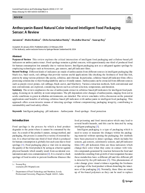 (PDF) Anthocyanin-Based Natural Color Induced Intelligent Food ...