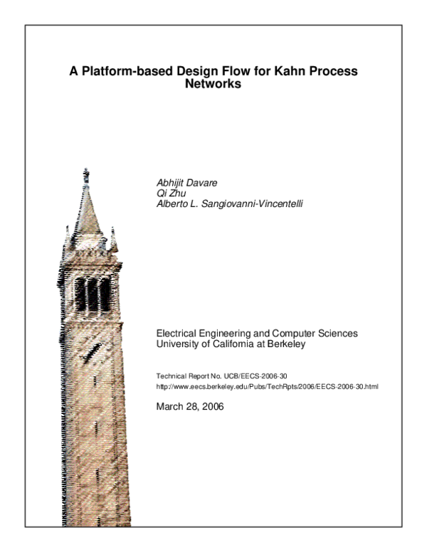(PDF) A Platform-based Design Flow for Kahn Process Networks