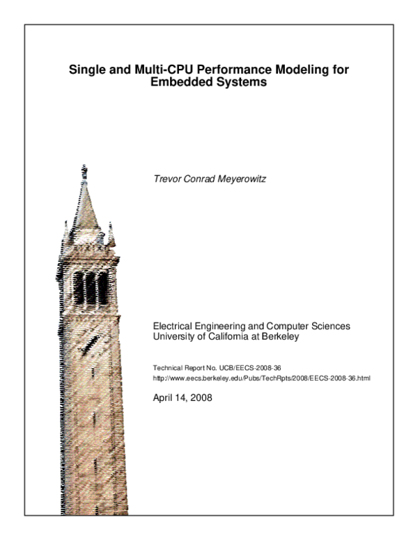 (PDF) Single and multi-cpu performance modeling for embedded systems | Prof. Alberto L ...