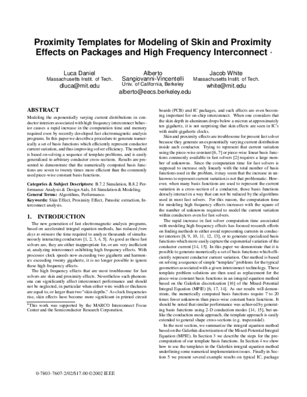 (PDF) Proximity templates for modeling of skin and proximity effects on ...