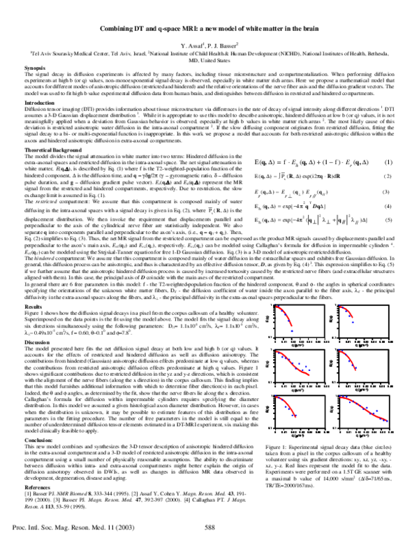 (PDF) Combining DT and q-space MRI: a new model of white matter in the ...