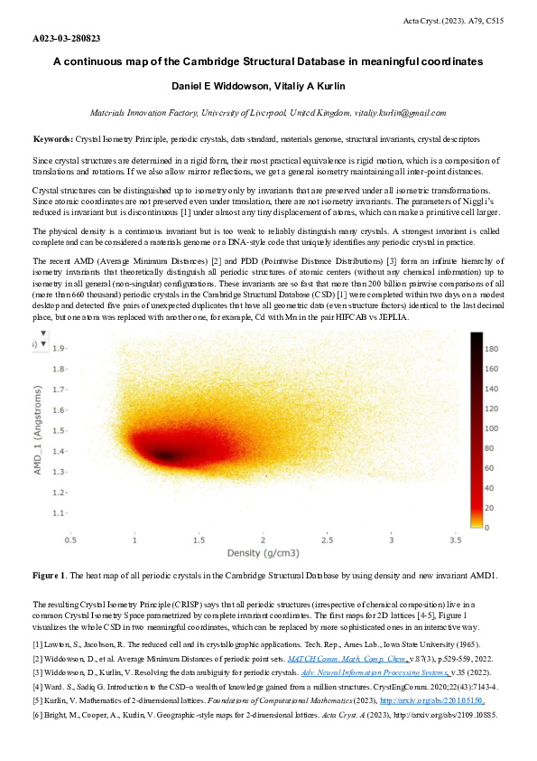 (PDF) A continuous map of the Cambridge Structural Database in ...