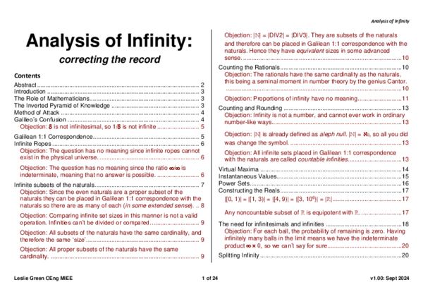 (PDF) Analysis of Infinity: correcting the record