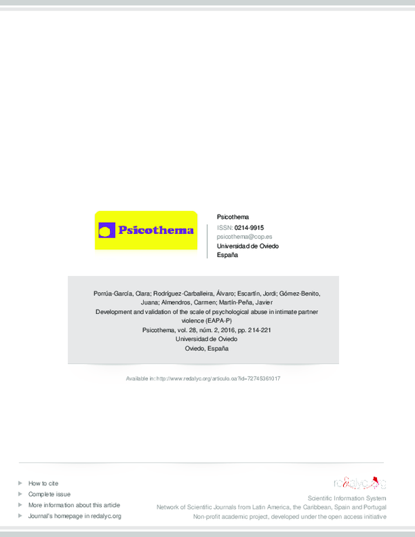 (PDF) Development and validation of the scale of psychological abuse in ...