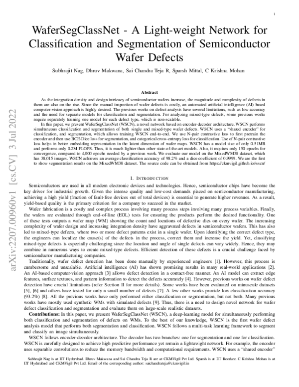 (PDF) WaferSegClassNet - A light-weight network for classification and ...