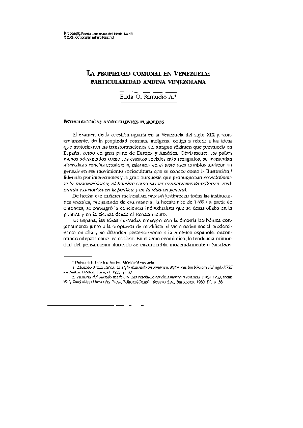 (PDF) La propiedad comunal en Venezuela: particularidad andina venezolana