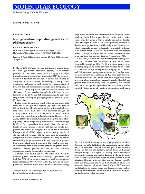 (PDF) Next generation population genetics and phylogeography