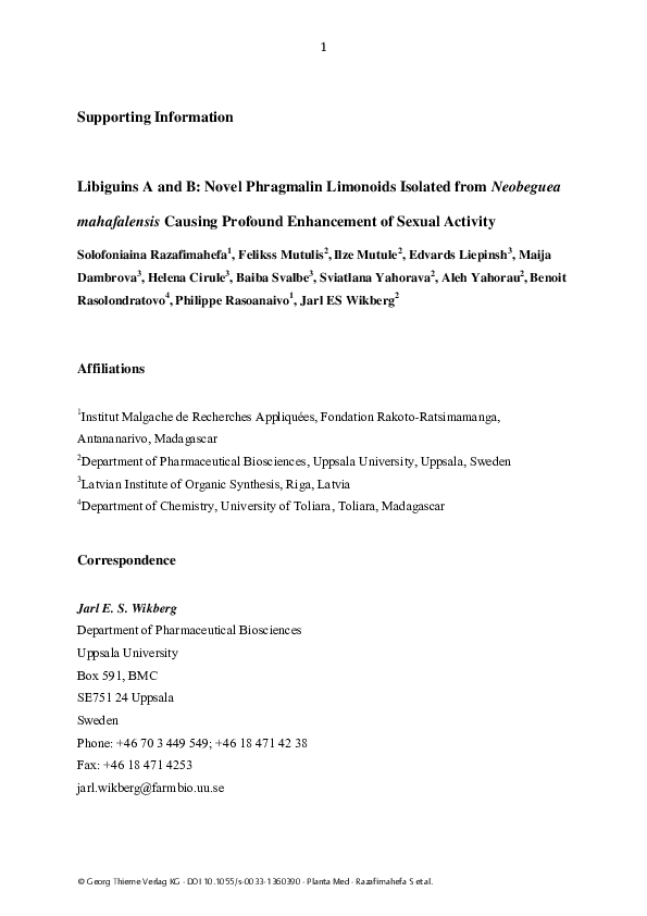 (PDF) Libiguins A and B: Novel Phragmalin Limonoids Isolated from ...