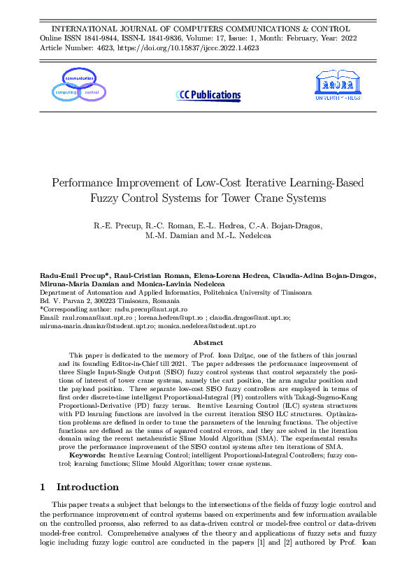 (PDF) Performance Improvement of Low-Cost Iterative Learning-Based Fuzzy Control Systems for ...