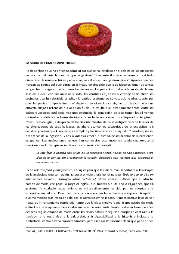 (PDF) LA MODA DE COMER CARNE CRUDA