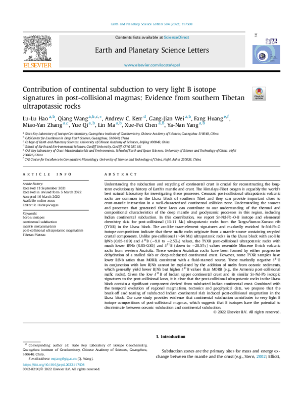 (PDF) Earth and Planetary Science Letters