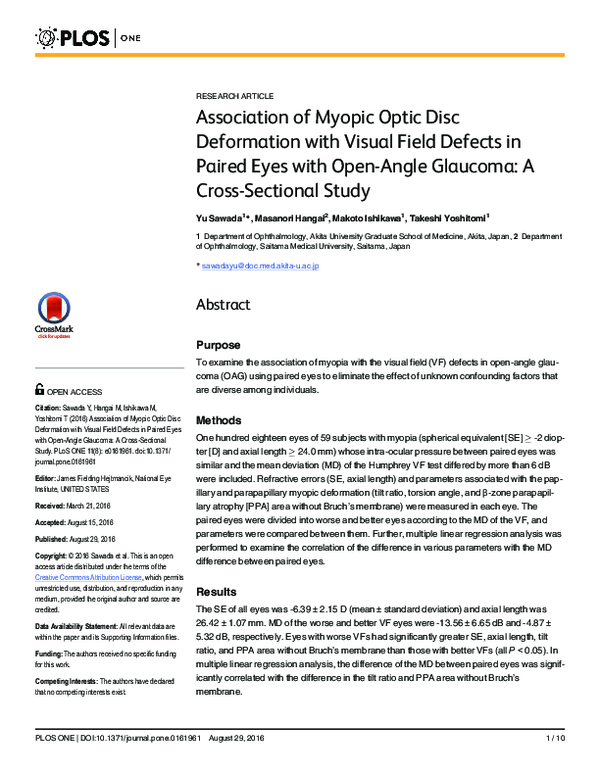 (PDF) Association of Myopic Optic Disc Deformation with Visual Field ...