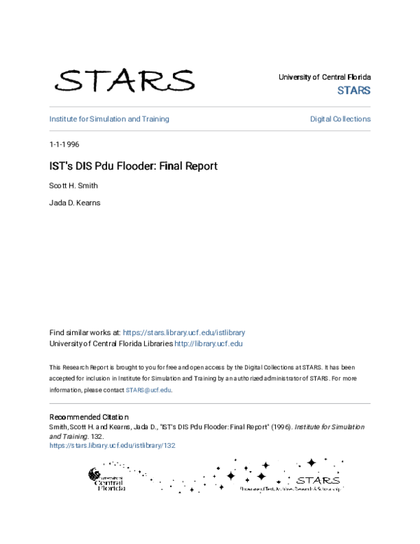(PDF) IST's DIS Pdu Flooder: Final Report