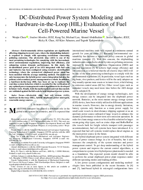 Pdf Dc Distributed Power System Modeling And Hardware In The Loop