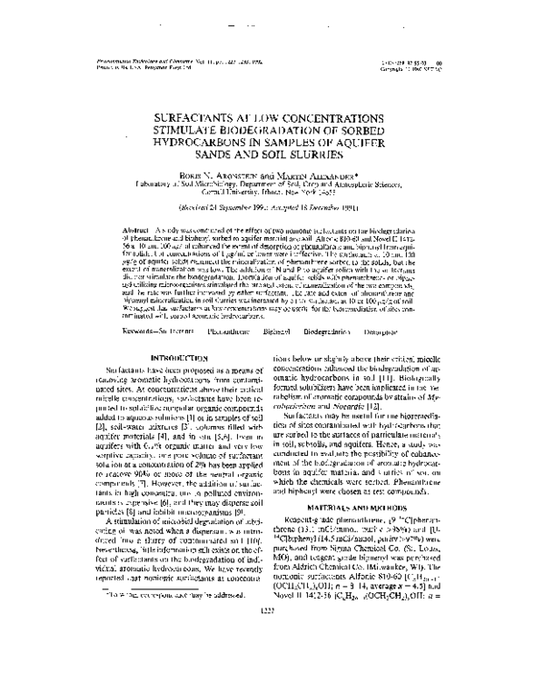 (PDF) Surfactants at low concentrations stimulate biodegradation of ...