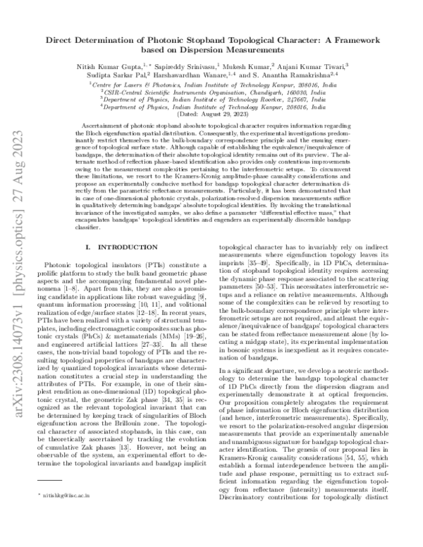 (PDF) Direct Determination of Photonic Stopband Topological Character: A Framework based on ...