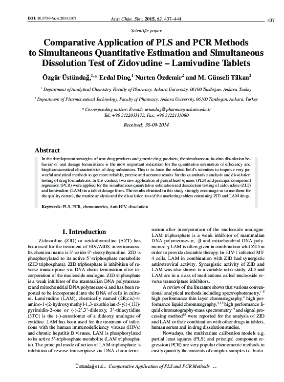 (PDF) Comparative Application of PLS and PCR Methods to Simultaneous Quantitative Estimation and ...