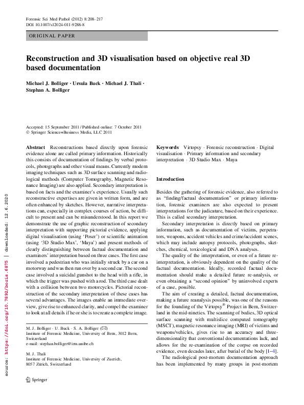 (PDF) Reconstruction and 3D visualisation based on objective real 3D ...