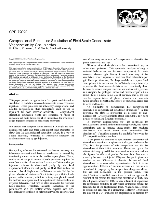 (PDF) Compositional Streamline Simulation of Field Scale Condensate ... (PDF) Compositional Streamline Simulation of Field Scale Condensate ...