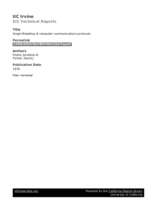 (PDF) Graph Modeling of computer communications protocols
