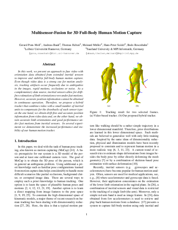 (PDF) Multisensor-fusion for 3D full-body human motion capture