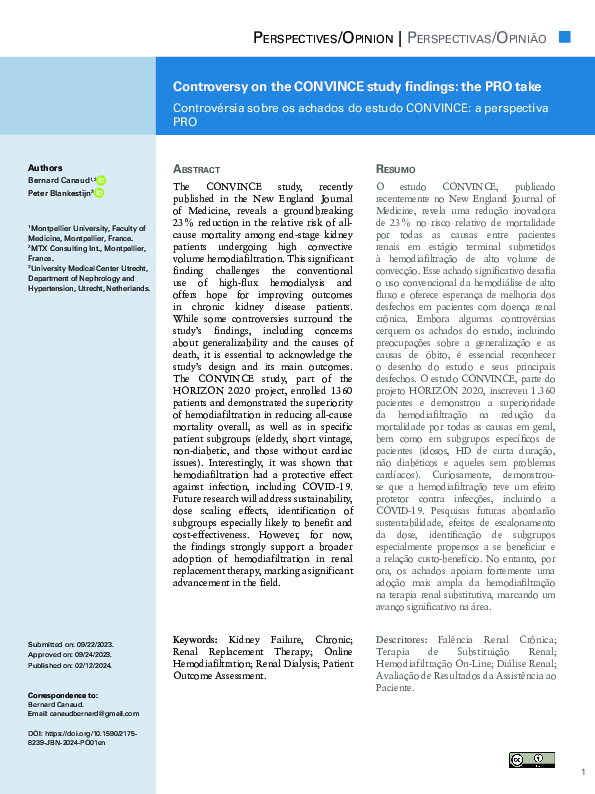 (PDF) Controversy on the CONVINCE study findings: the PRO take