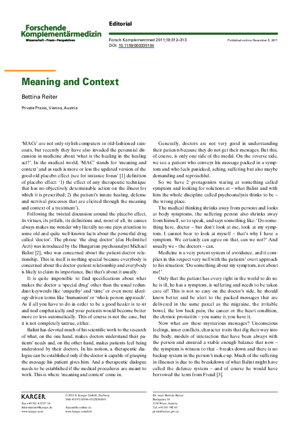 (PDF) Meaning and Context