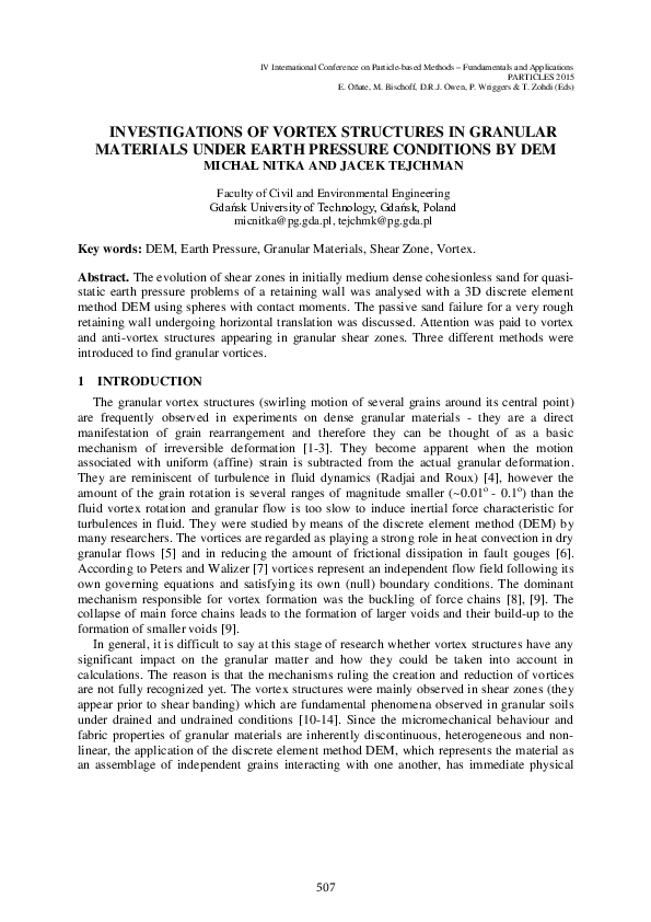 (PDF) Investigations of Vortex-Structures in Granular Bodies Based on DEM and Helmholtz-Hodge ...