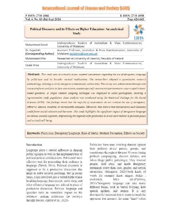 (PDF) View of Political Discourse and its Effects on Higher Education ...