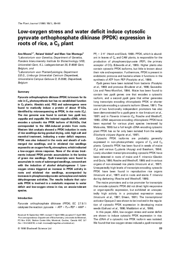 (PDF) Low-oxygen stress and water deficit induce cytosolic pyruvate orthophosphate dikinase ...