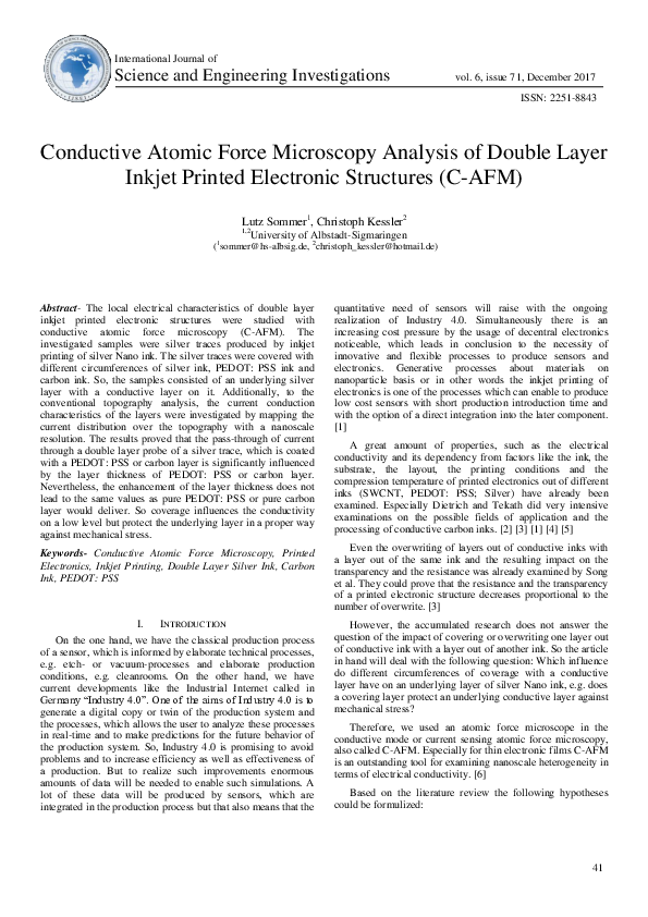 (PDF) Conductive Atomic Force Microscopy Analysis of Double Layer ...
