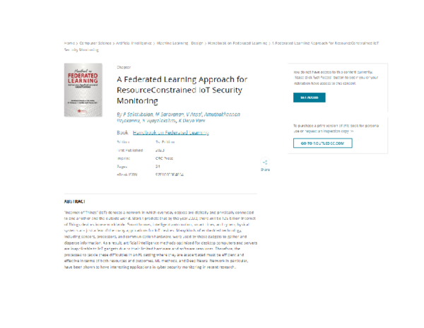 (PDF) A Federated Learning Approach for Resource Constrained IoT Security Monitoring
