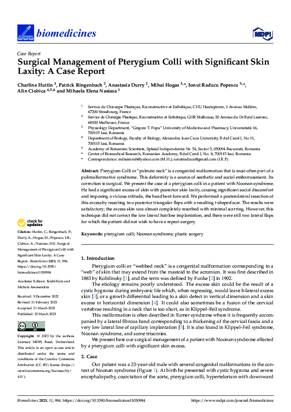 (PDF) Surgical Management of Pterygium Colli with Significant Skin ...
