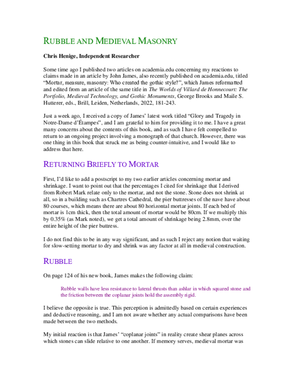 (PDF) RUBBLE AND MEDIEVAL MASONRY